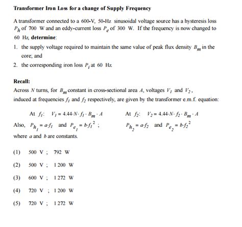 Solved A Transformer Connected To A V Hz Sinusoidal Chegg Com