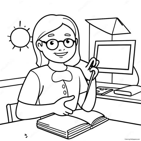 Creative Teacher In Classroom Coloring Page 48484 38339
