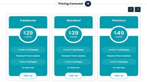 Divi Pricing Tables Module Carousel Layouts Divi Layouts
