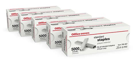 Office Depot Brand Standard Staples 14 5000 Staples Per Pack Box Of 5