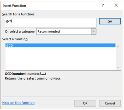How To Use The Excel Gcd Function To Get The Greatest Common Divisor