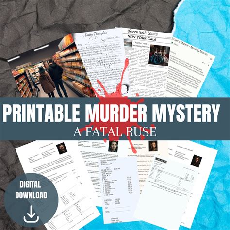 Printable Murder Mystery Case File Digital Download Etsy