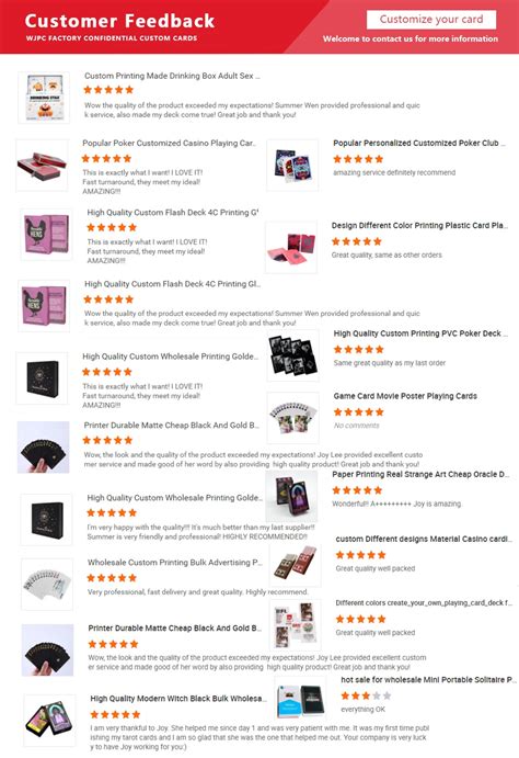 WJPC Love Positive Affirmation Cards Custom Printing Games Deck Tarot Oracle Cards With