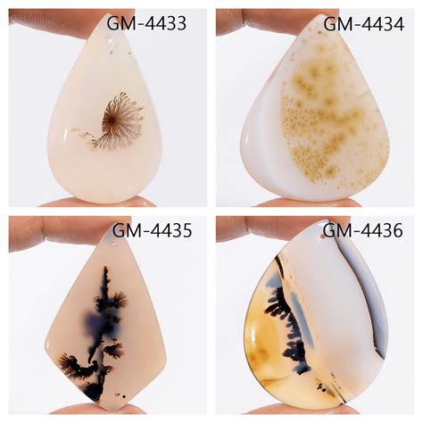 Natural Dendrite Agate Fancy Shape Drilled Cabochon Single Pieces Semi