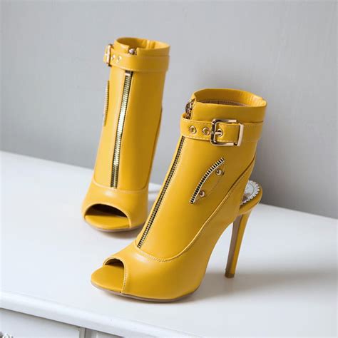 Peeat Fashion Women Pumps Sexy Chunky Heel Peep Toe Platform Sandals