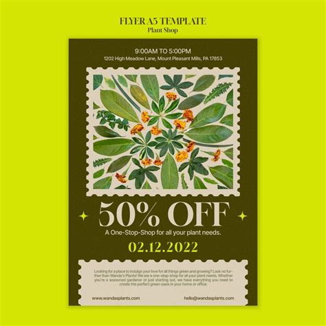 식물 상점 디자인 템플릿 무료 Psd 파일