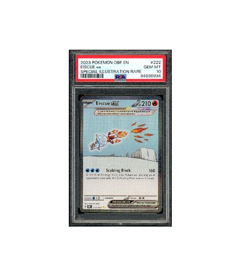 Pokemon Eiscue Ex Obsidian Flames Sir Full Art 222 Psa 10 Voor Al Uw Graded Pokemon Kaarten