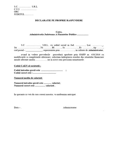 Cerere Corectare Bilant Anaf Pdf