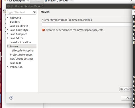 Java How Do I Update The Maven Configuration In Eclipse Luna Stack Overflow