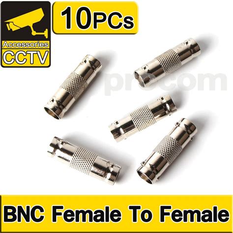 ตัวต่อตรง Bnc 2 ทาง 10ตัว ตัวต่อ Bnc กลางทาง เมีย เมีย สำหรับ ต่อสาย Rg6 งาน Cctv Bnc Female