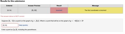 Dont Understand Why My First Coordinates Are Wrong Yet Im Getting Second Part Right R Precalculus