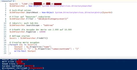 Ldap Abfrage Mit Powershell Realisieren
