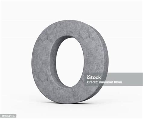 3d 콘크리트 대문자 O 알파벳 O 회색 콘크리트 돌 흰색 배경 3d 그림 3차원 형태에 대한 스톡 사진 및 기타 이미지 3차원 형태 알파벳 O 재료 Istock