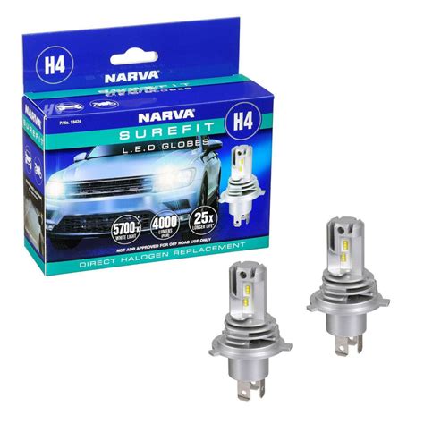 Narva H4 Led Surefit Globes Pair H4 Led Headlight Kit