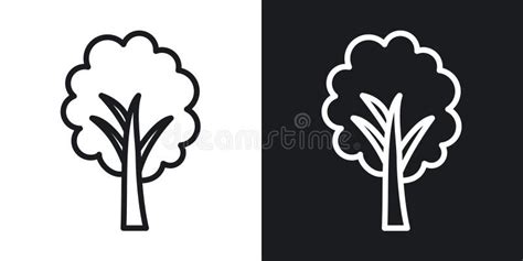 Tree Vecor Icon Set Stock Illustration Illustration Of Line