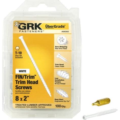 Grk Fasteners Ubergrade No 8 X 2 Star Trim Head Construction Screws