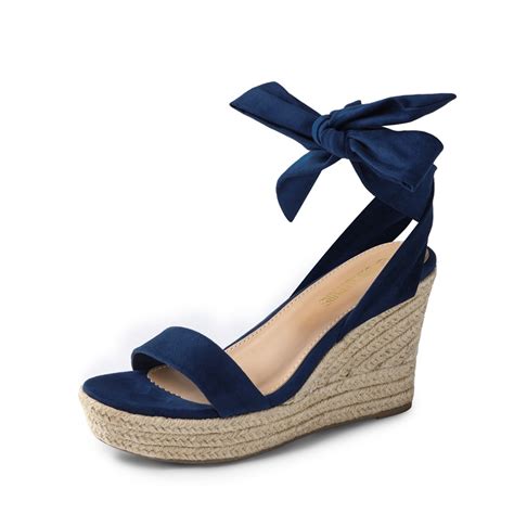 Womens Ankle Tie Espadrile Platform Wedges Dream Pairs