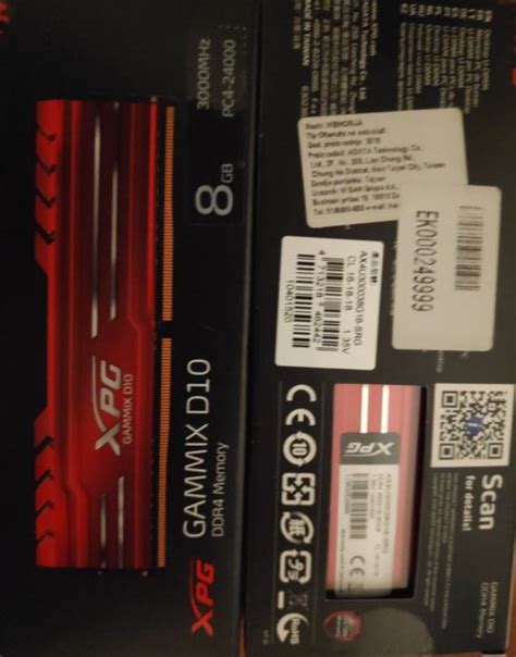 Adata 3000 Mhz Xpg Gammix D10 16gb Ddr4