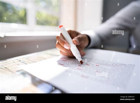 Correcting Spell And Grammar Mistake Proofread Script Stock Photo Alamy