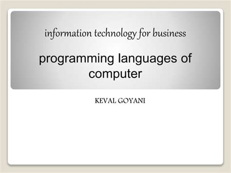 Programming Languages Of Computer Pptx Programming Languages Programming Languages Of Computer Pptx Programming Languages