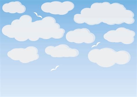 Голубое небо с облаками фон Премиум векторы