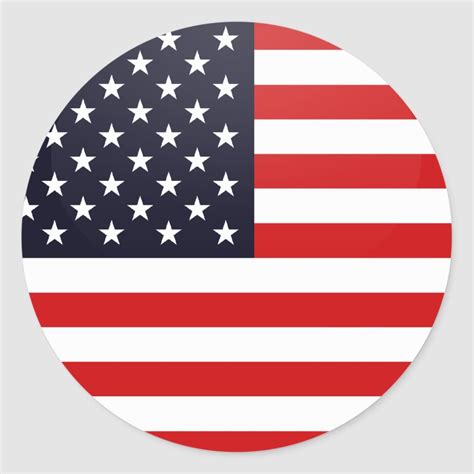 Usa Quality Flag Circle Classic Round Sticker Zazzle American Flag