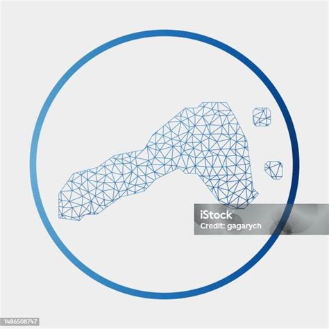 Ko Lipe 아이콘입니다 섬의 네트워크 지도 그라디언트 링이 있는 라운드 Ko Lipe 기호 기술 인터넷 네트워크 통신 개념 벡터 그림입니다 그라데이션에 대한 스톡 벡터