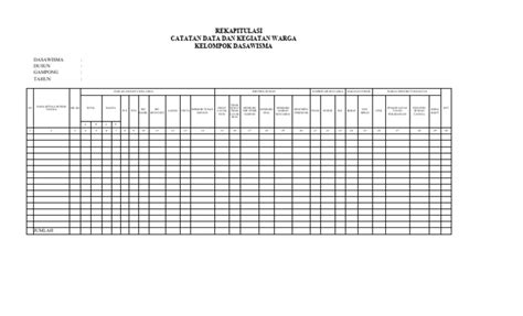 Rekapitulasi Catatan Data Dan Kegiatan Warga Pdf