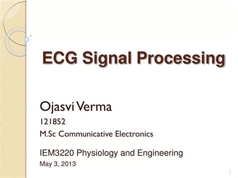 Ppt Ecg Signal Processing Powerpoint Presentation Free Download Id
