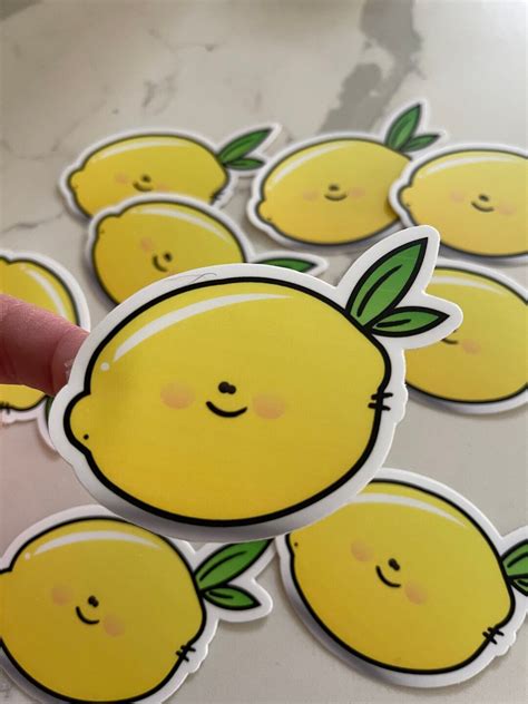 Lemon Sticker Lemon Decal Funny Lemon Sticker Cute Fruit