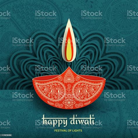 인도에서 디왈리 축제 축하 인사말 카드 벡터 일러스트레이션 3차원 형태에 대한 스톡 벡터 아트 및 기타 이미지 3차원 형태 개념 공휴일 Istock