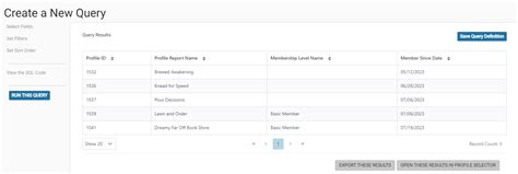 Managing Queries Memberclicks Trade