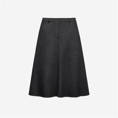 W 자라 Zw 울 블렌드 케이프 스커트 다크 그레이 Zara Kream