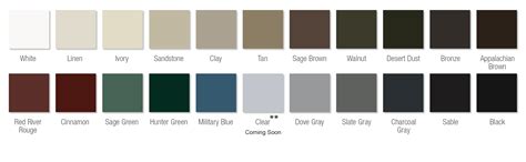 Standard Powder Coat Colors