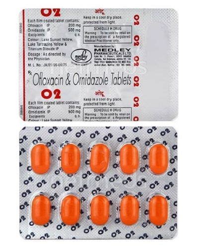 Ofloxacin And Ornidazole Tablets Pack Of 10x10 Tablets At Best Price