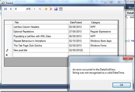 Adonet Datagridview Errors And Sqlexception Handling Ged Meads