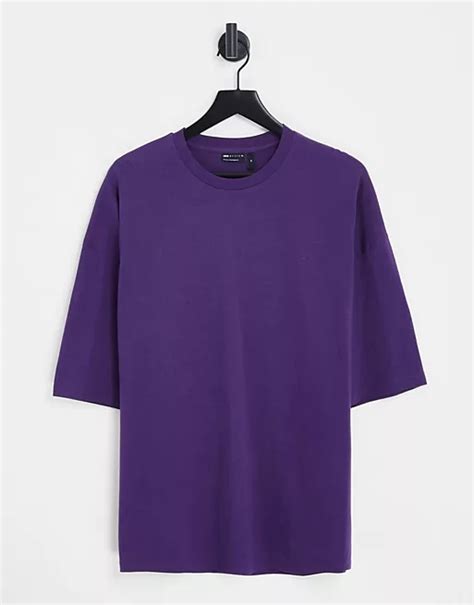 Asos Design Oversized T Shirt In Dark Purple Asos