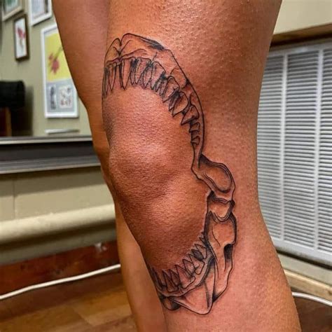 Shark Jaw Tattoo On Elbow