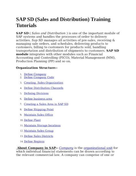 DOC SAP SD Sales And Distribution DOKUMEN TIPS