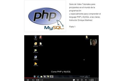 vídeo tutoriales para aprender a programar con php y mysql