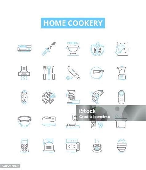 가정 요리 벡터 라인 아이콘이 설정되었습니다 요리 가정 요리 요리 베이킹 레시피 주방 그림 개요 개념 기호 및 기호 아이콘에 대한 스톡 벡터 아트 및 기타 이미지 Istock