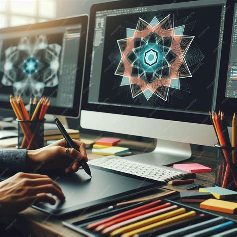 Premium Photo Graphic Designer In Front Of The Computer Working