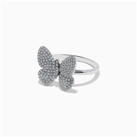 925 Sterling Silver Diamond Butterfly Ring