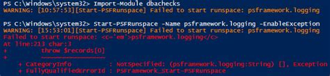warning with start psfrunspace when import module dbachecks · issue 193 · dataplat dbachecks