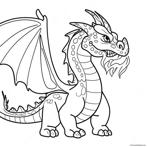 Majestic Fire Breathing Dragon Coloring Page 13281 10435