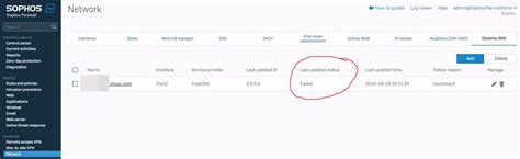 Sophos Firewall Dynamic Ddns Failed To Connect Freedns Discussions Sophos Firewall Sophos