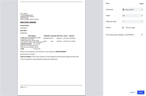 Guide For Odoo Print Invoice Or Report Without Download Webkul
