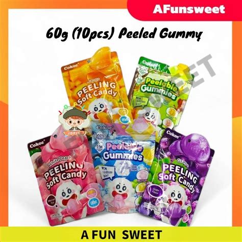 60g 75g 10pcs Hpg Cokoc Peeling Soft Candy Peelable Gummies Fruits
