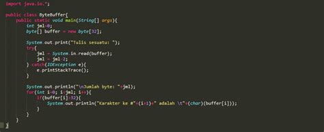 Program Java 5 Membuat Int Readbyte Buffer