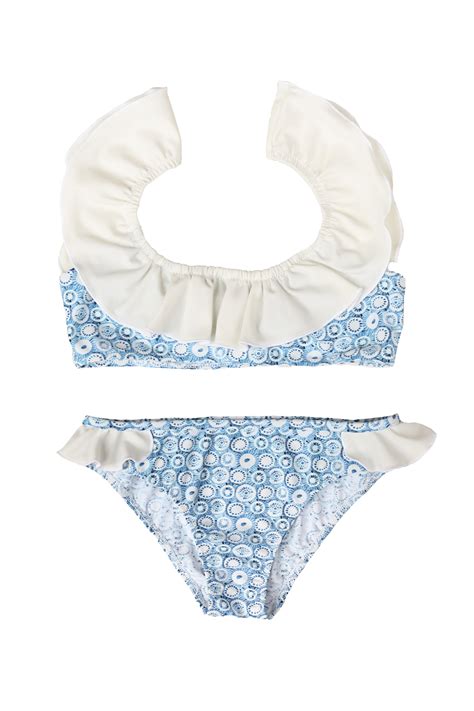 Elisa Bikini Jellyfish Print Dusty Blue Folpetto